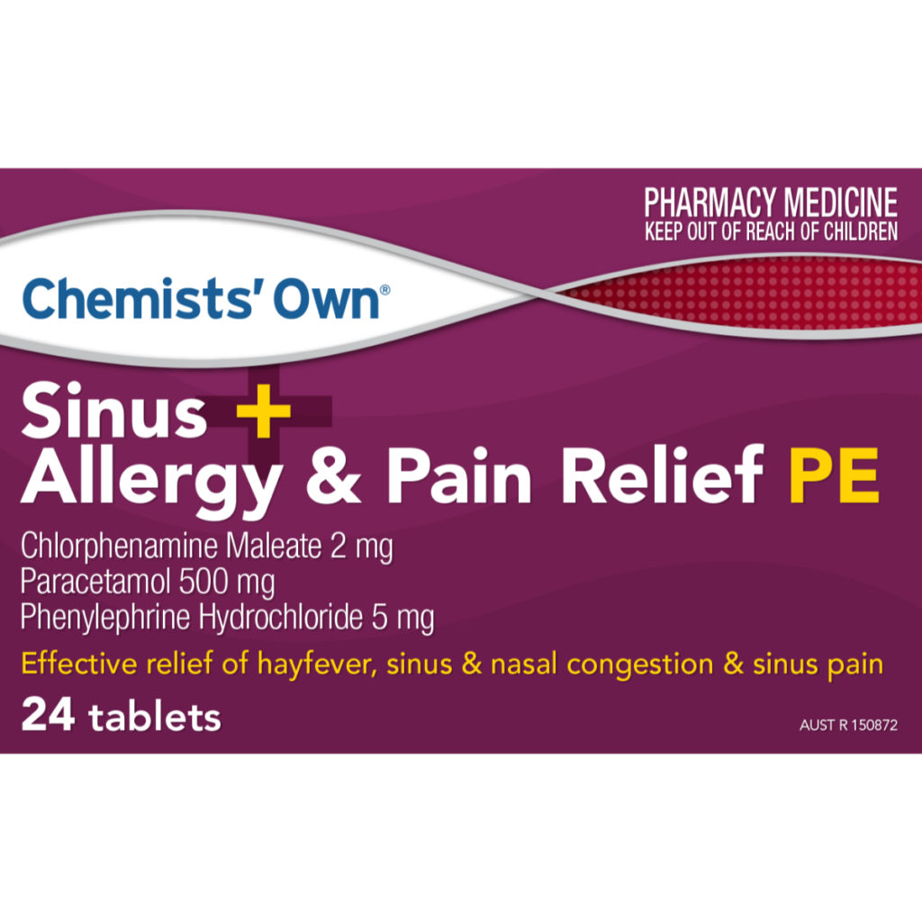 Chemists’ Own Sinus + Allergy & Pain Relief PE 24 Tablets